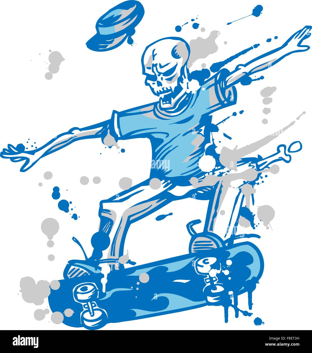 skeleton skater isolated on white background Stock Vector Image & Art ...