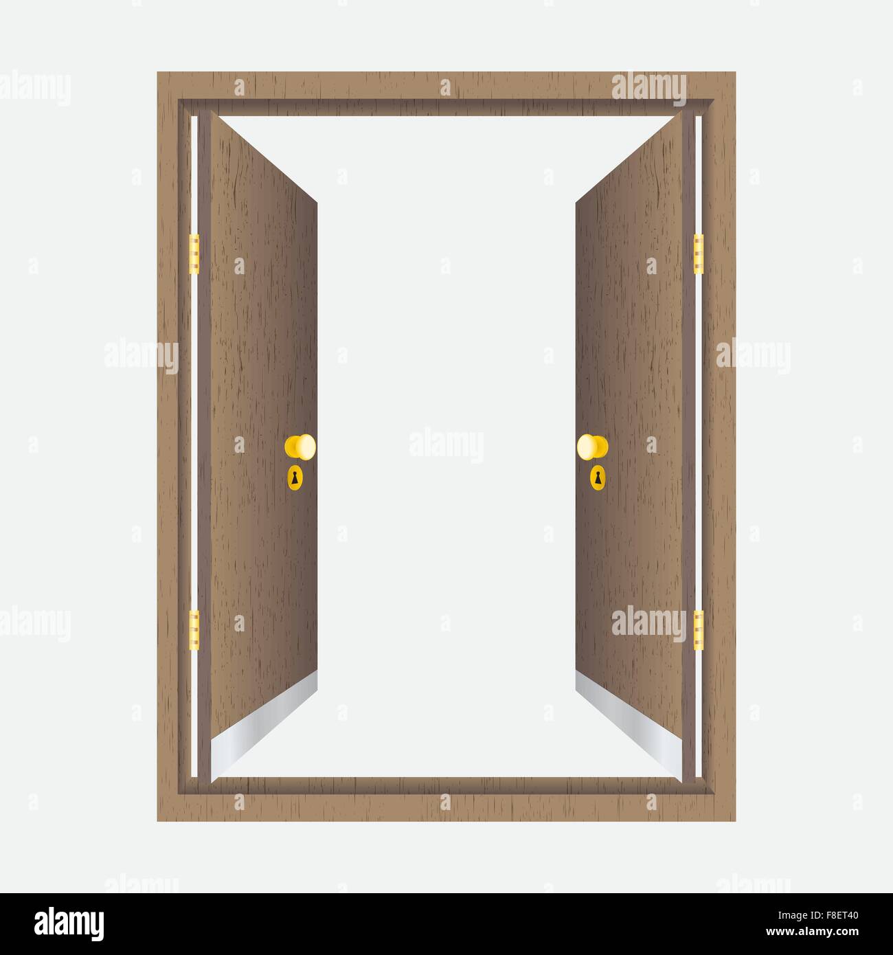 Wood open door with frame. Isolated on background Stock Vector Image ...