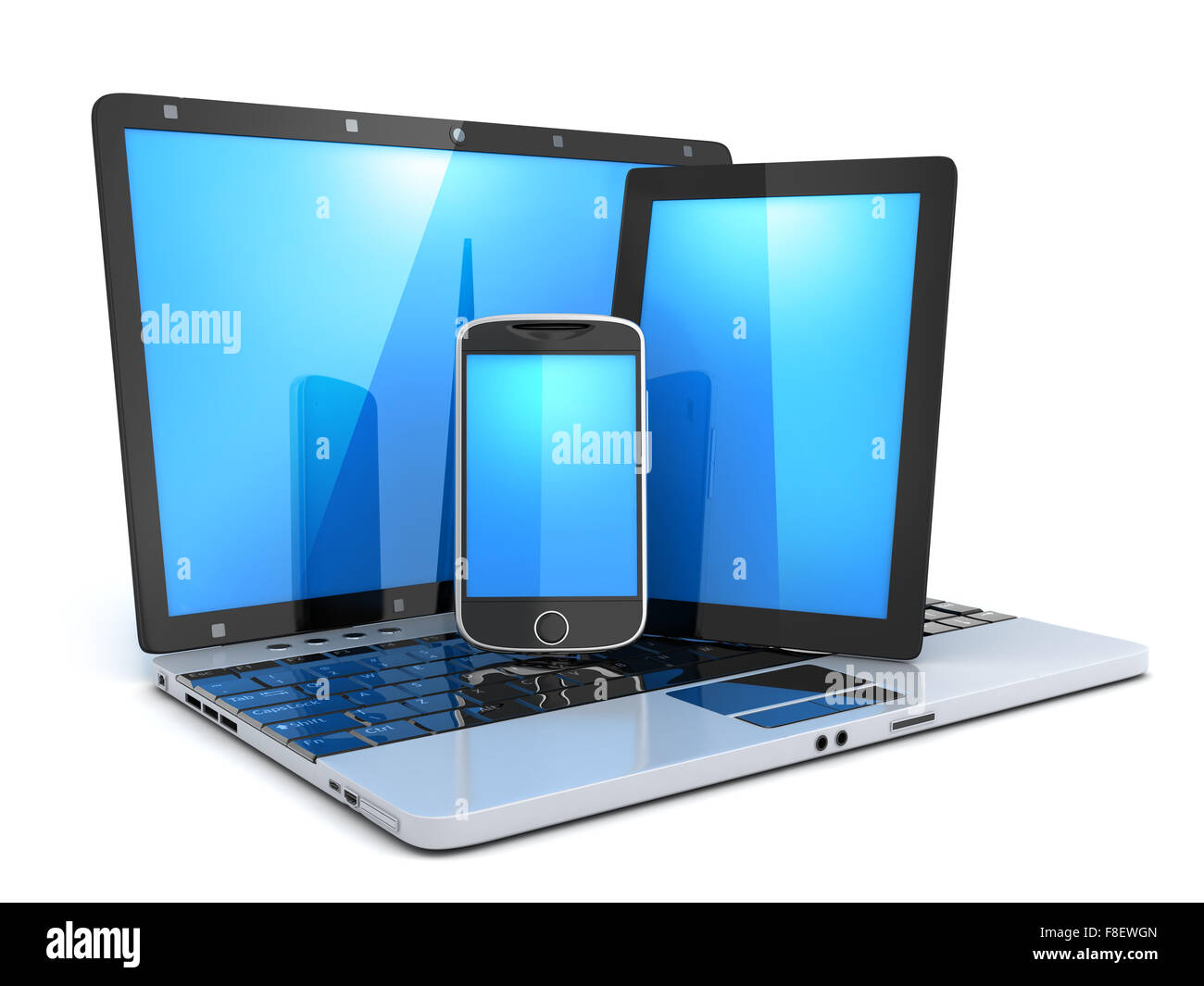 Laptop pad phone done in hi-res stock photography and images - Alamy
