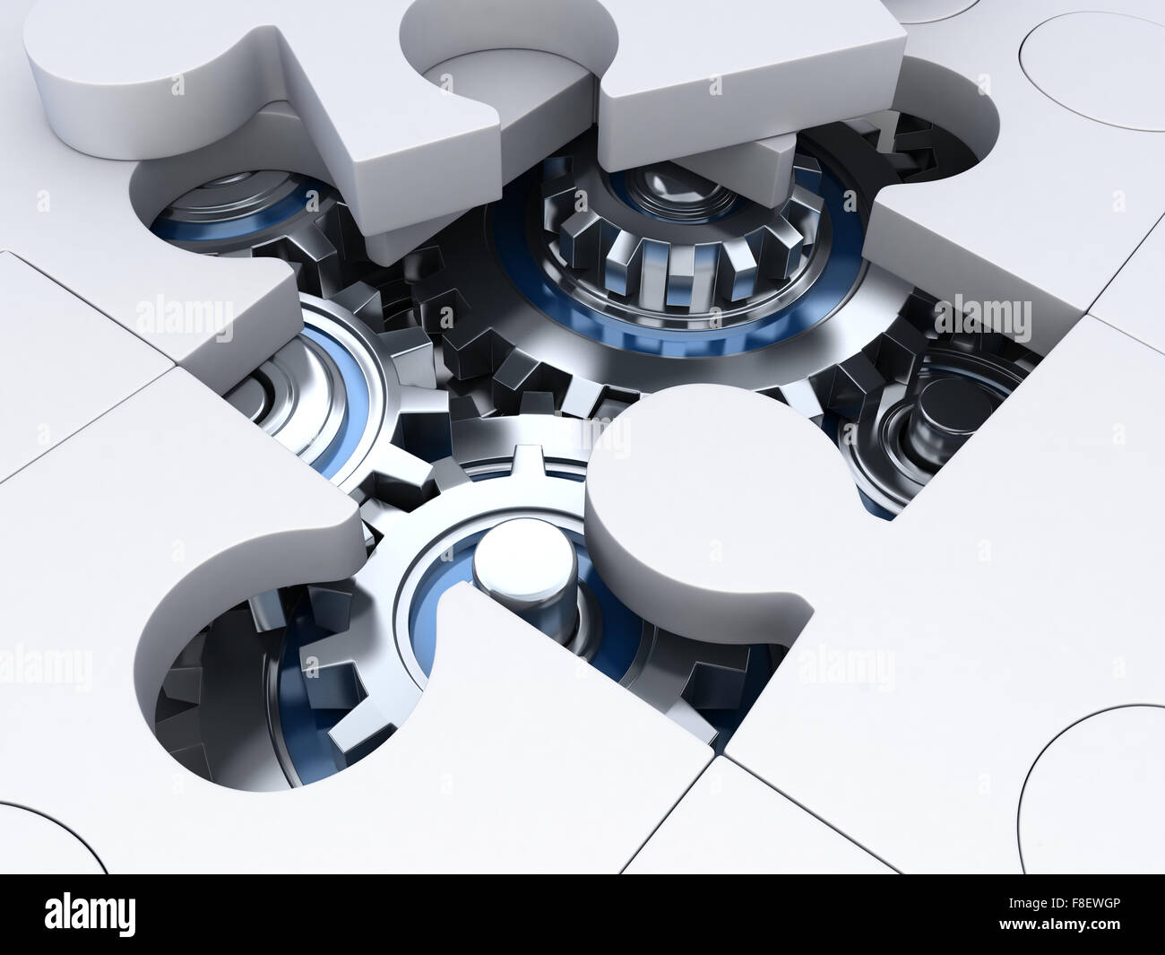 Gears and puzzle hi-res stock photography and images - Alamy