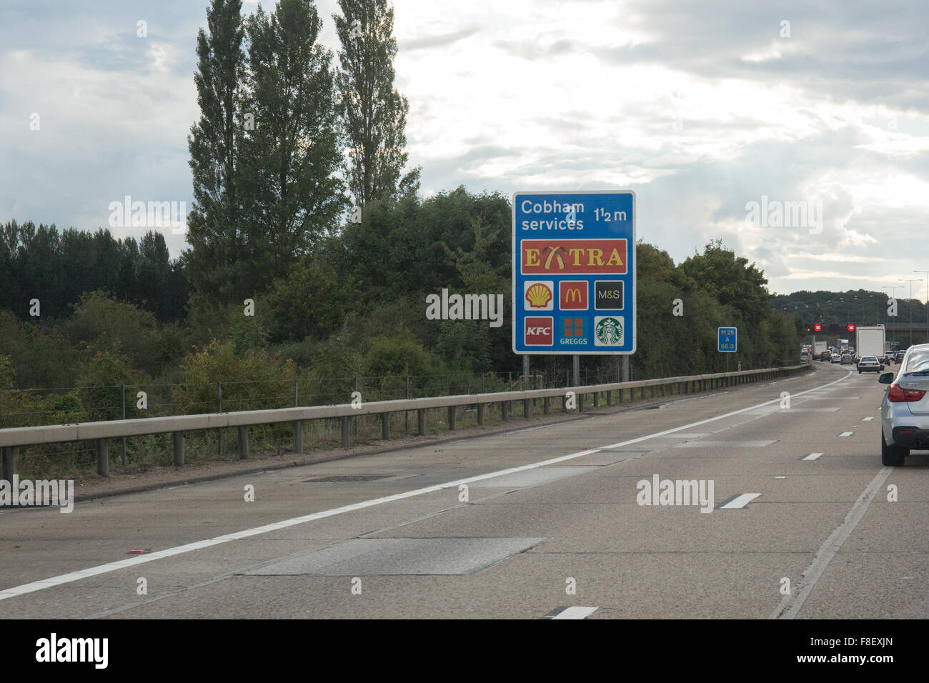 M25 motorway road signs Stock Photo - Alamy
