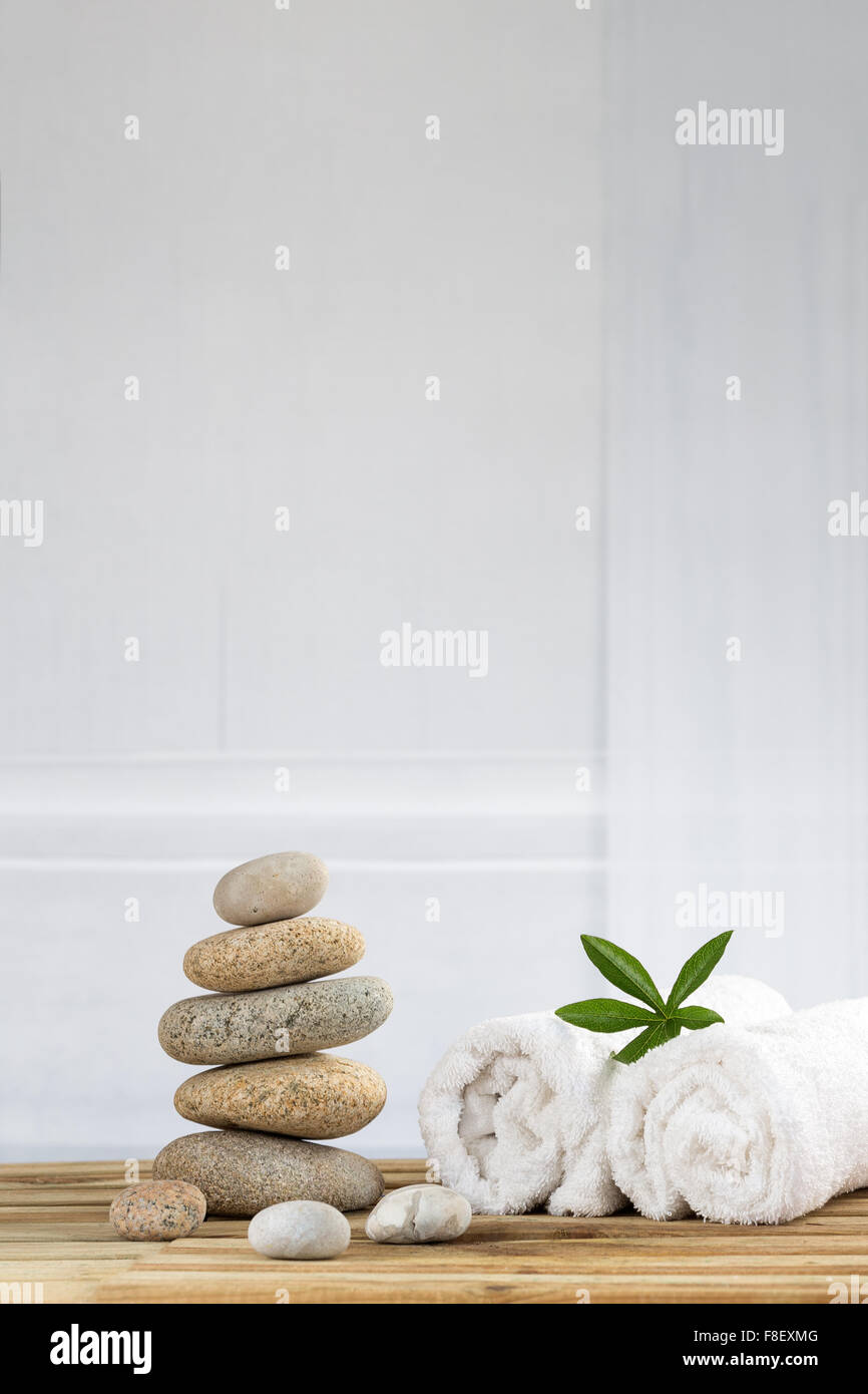 spa accessories and zen stones Stock Photo - Alamy