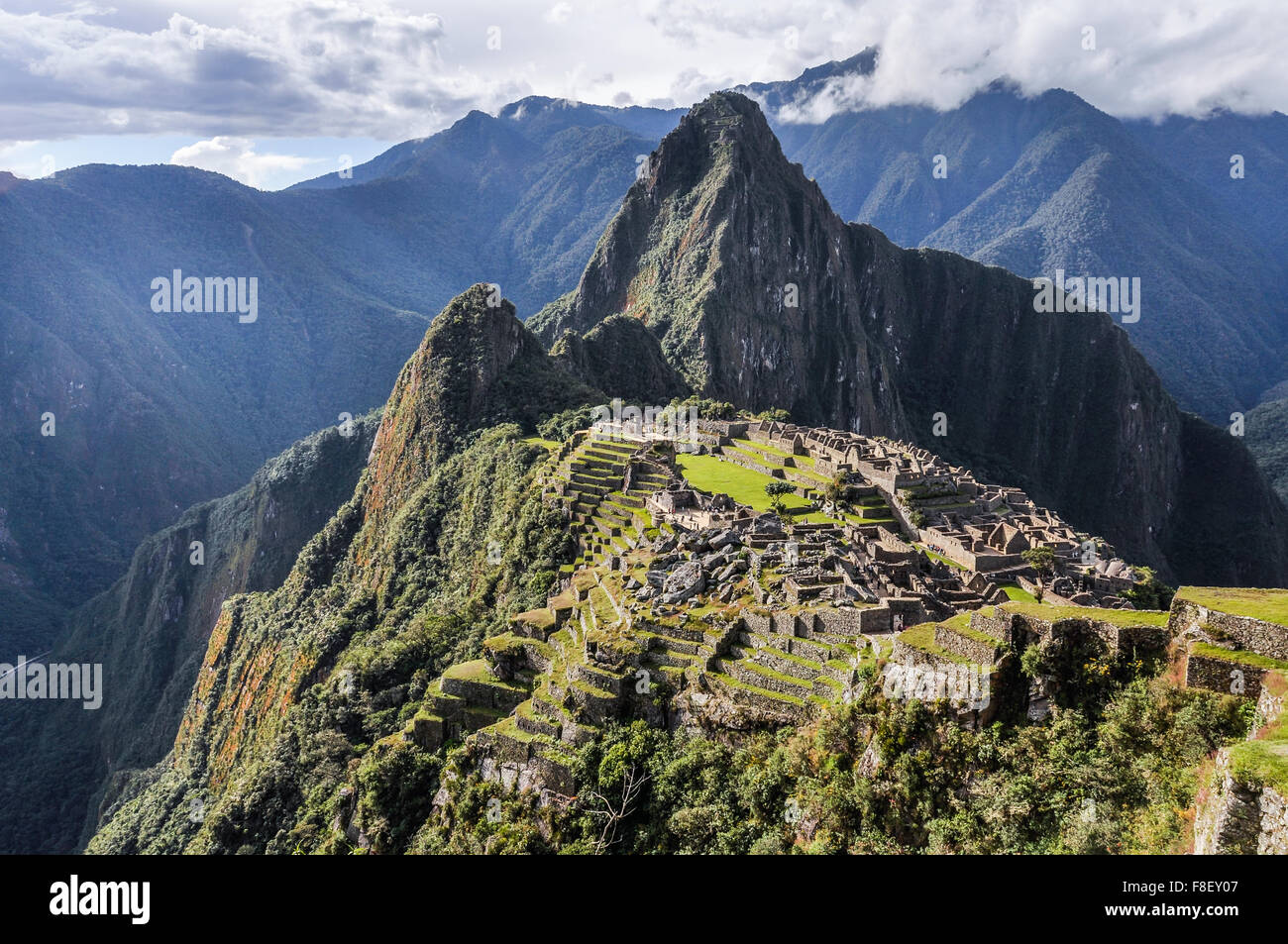 Evening view at Machu Picchu, the sacred city of Incas, one of the New ...