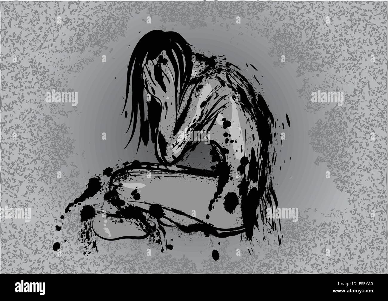 Negative lonely Stock Vector Images - Alamy