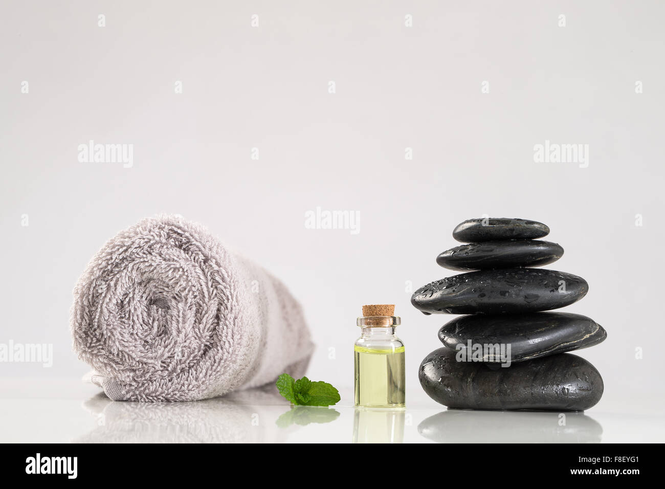 Spa concept with black stone Stock Photo - Alamy