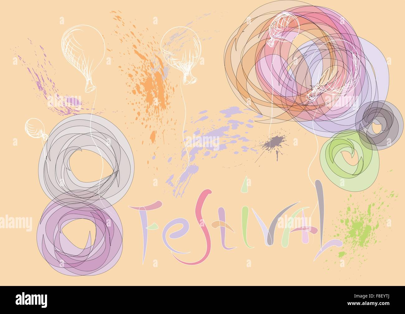 festival background with abstract circle and white baloons Stock Vector ...