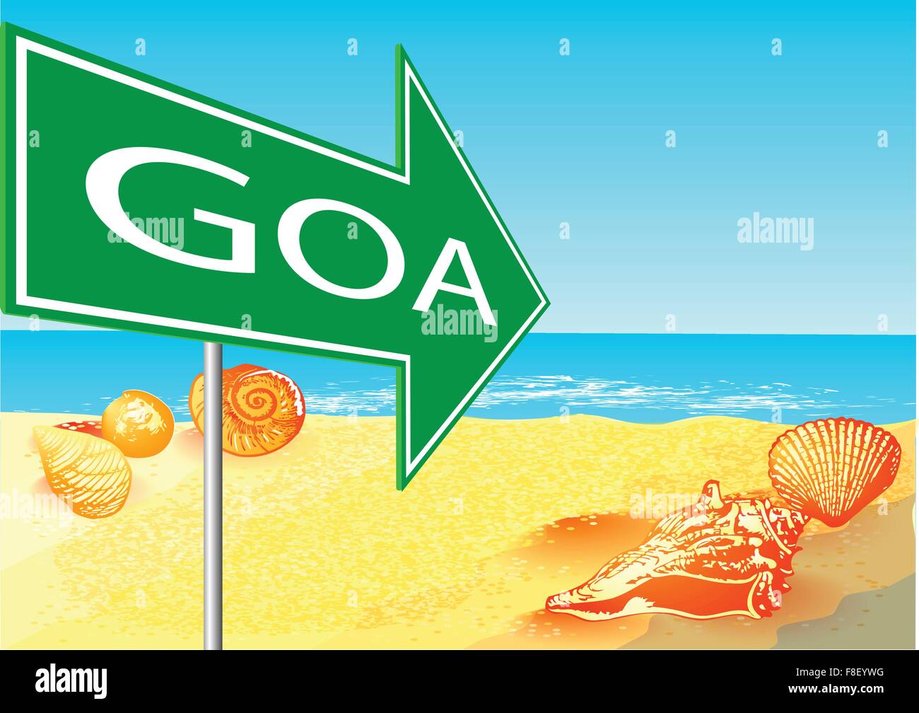 Goa beach Stock Vector Images - Alamy