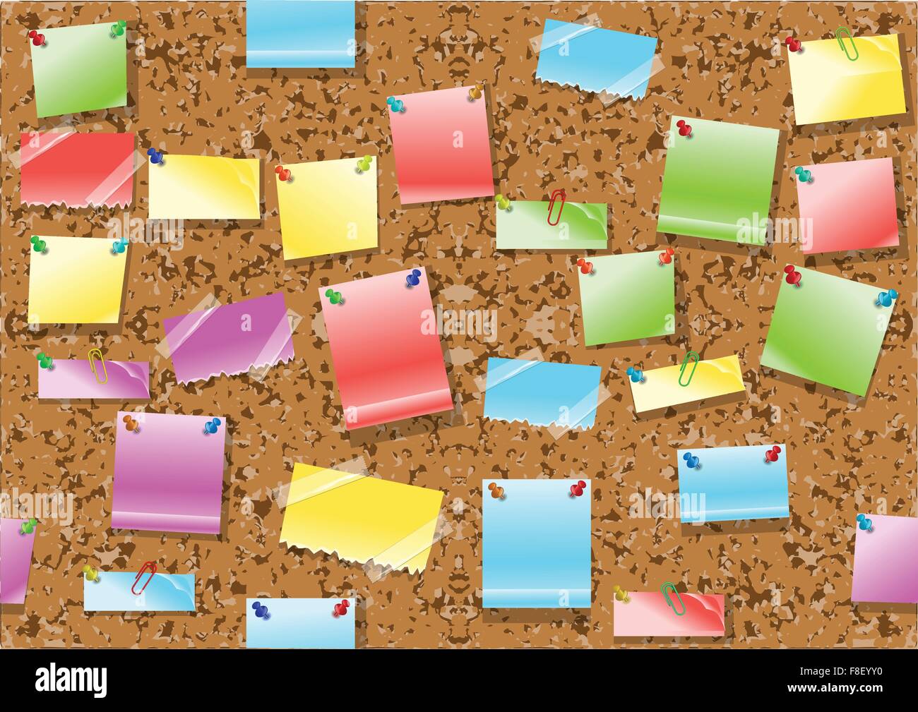 post it notes background. seamless corkboard with multicolor post it ...