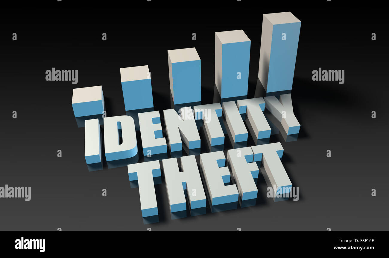 Identity theft graph chart in 3d on blue and black Stock Photo - Alamy