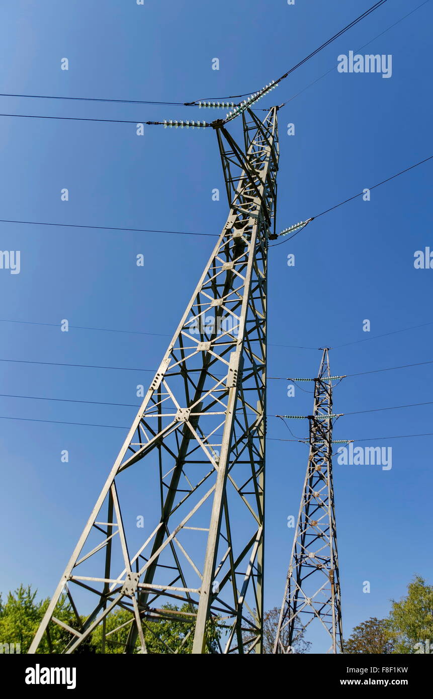 Electric power transmission line, Razgrad Bulgaria Stock Photo - Alamy