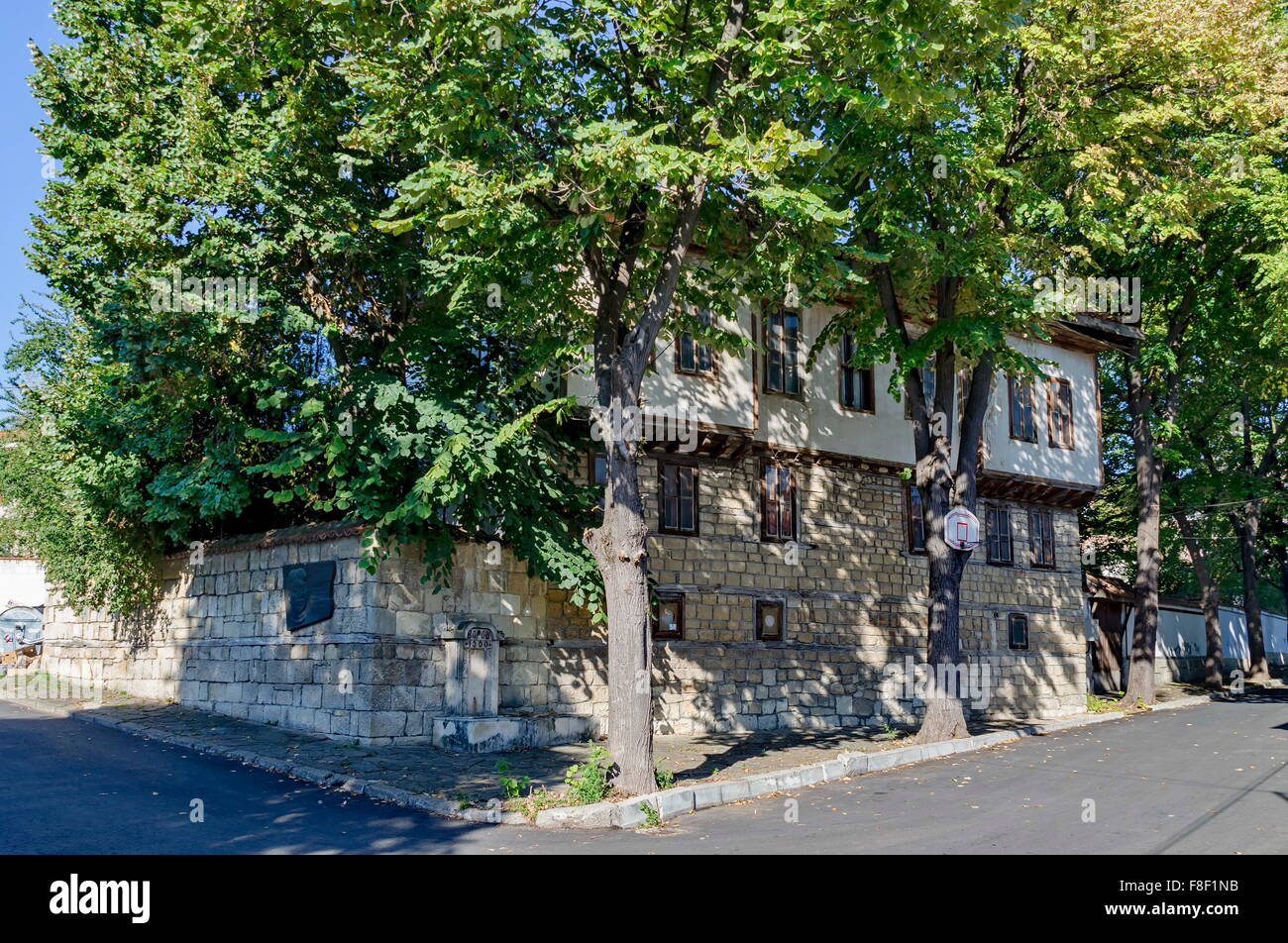 Razgrad town, street and house. Old house in revival quarter Varosha ...