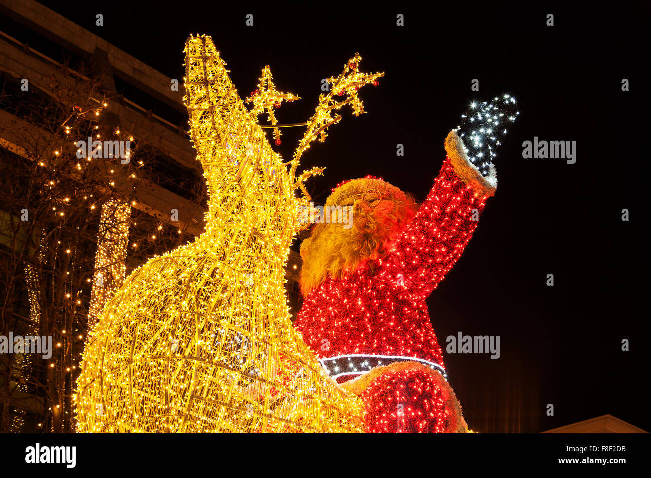 Santa Claus on a horse at Kurfuerstendamm in Berlin Germany Stock Photo ...
