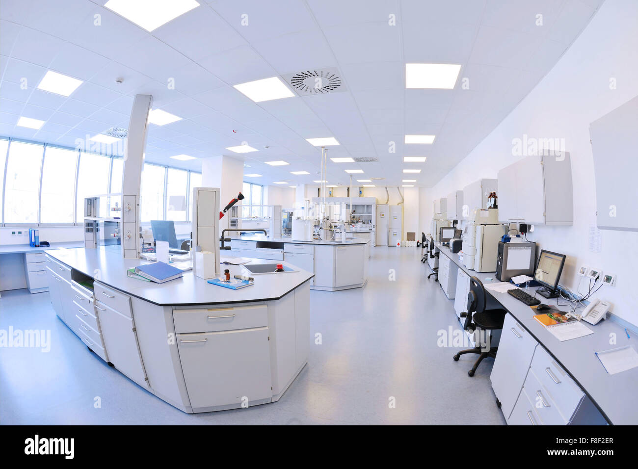 medical and health bright lab laboratory indoor with instruments test ...