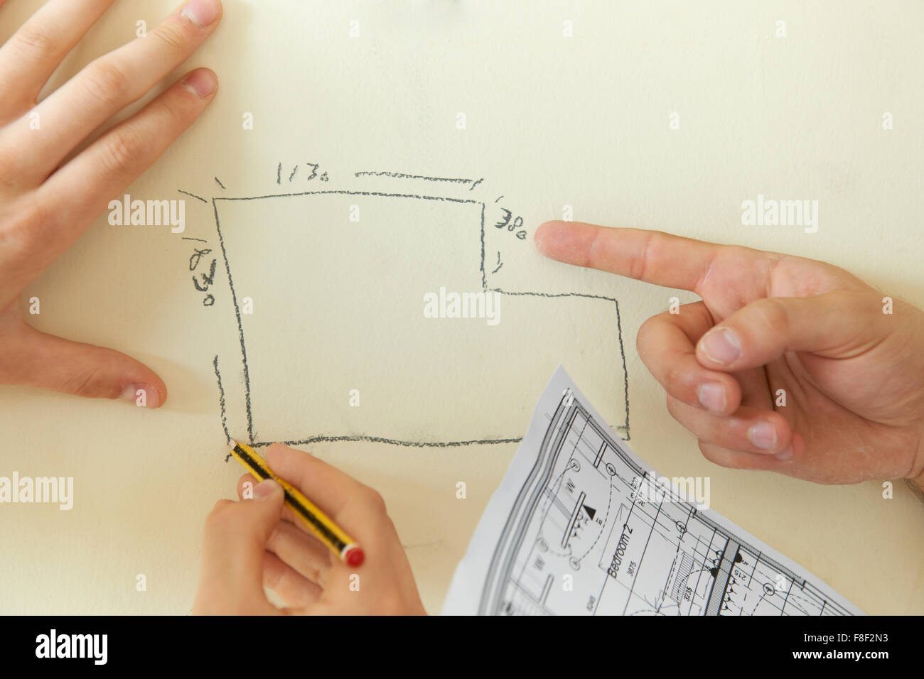 On site looking at drawing hi-res stock photography and images - Alamy