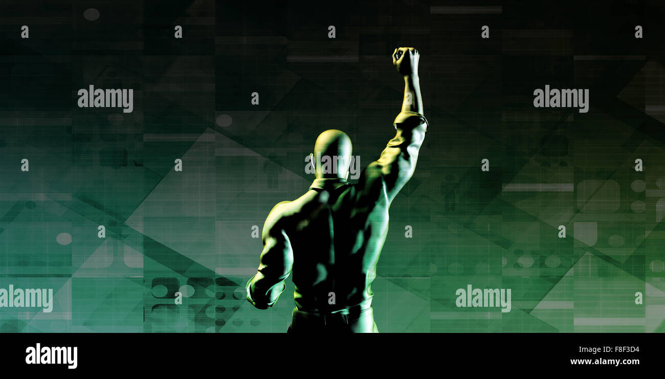 Technology Success Abstract Background with Businessman Stock Photo - Alamy