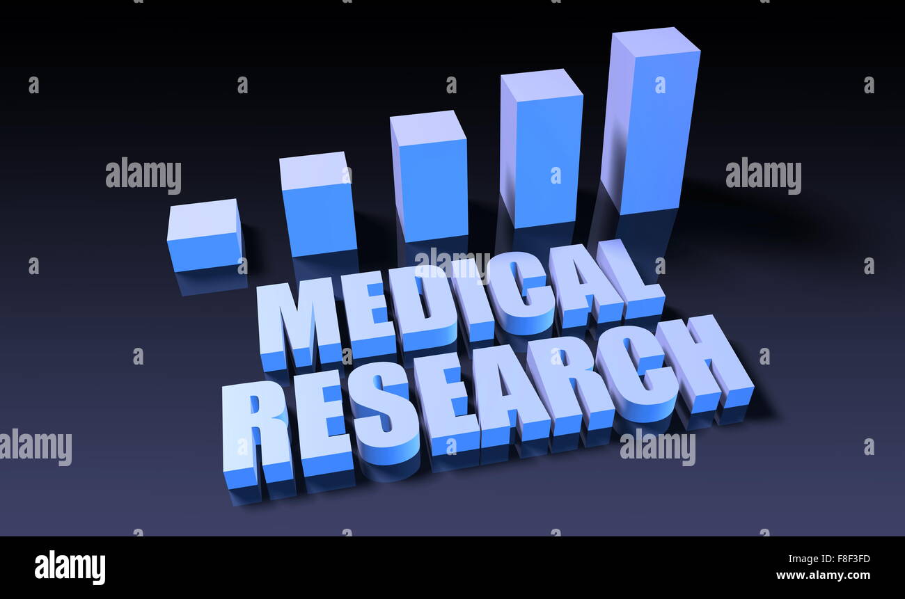 Medical research graph chart in 3d on blue and black Stock Photo - Alamy