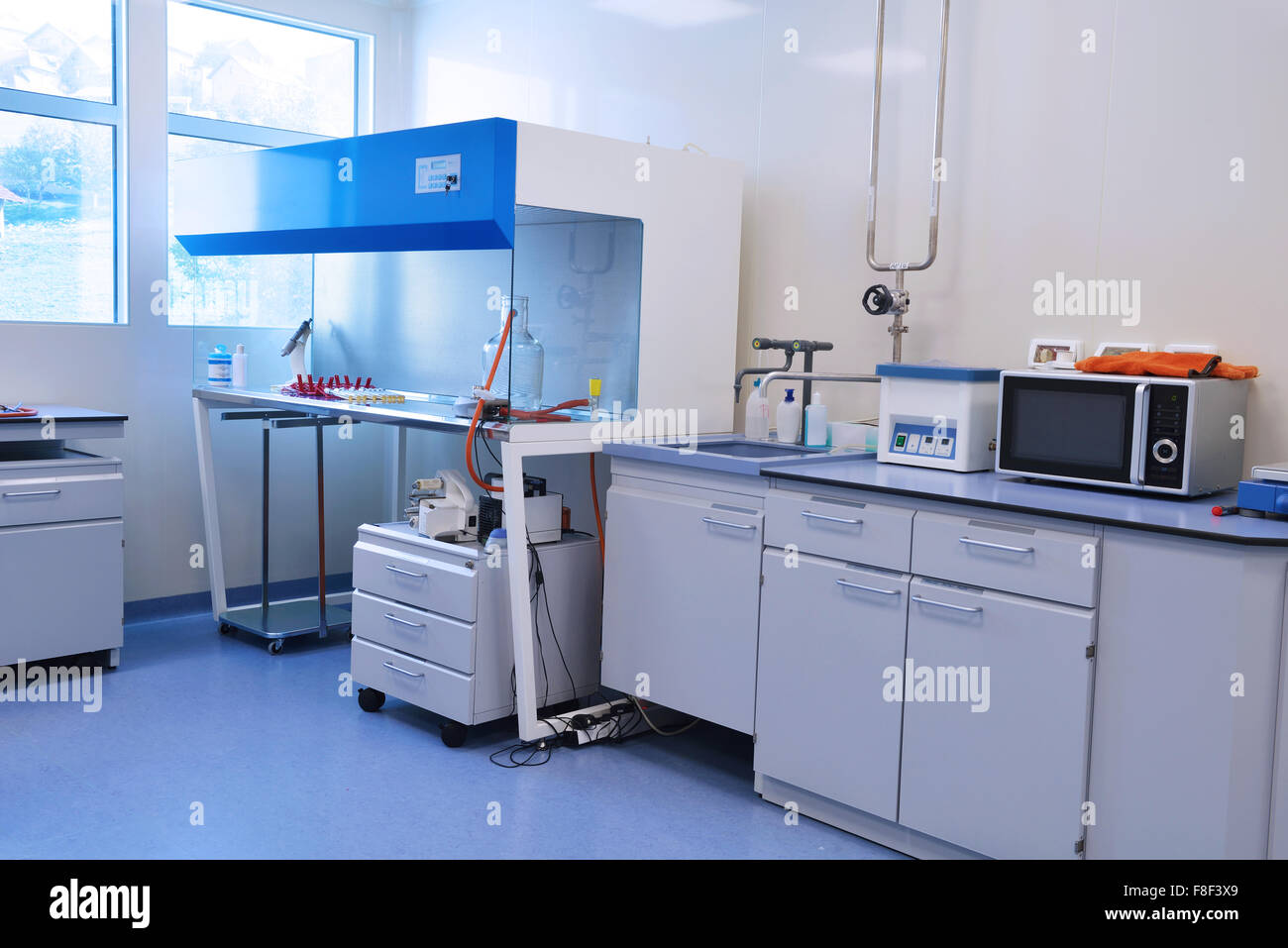 medical and health bright lab laboratory indoor with instruments test ...