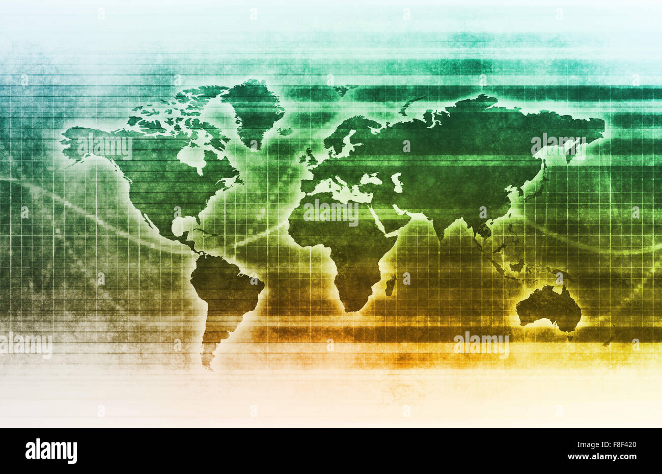Supply Chain Network Logistics with World Map Stock Photo - Alamy