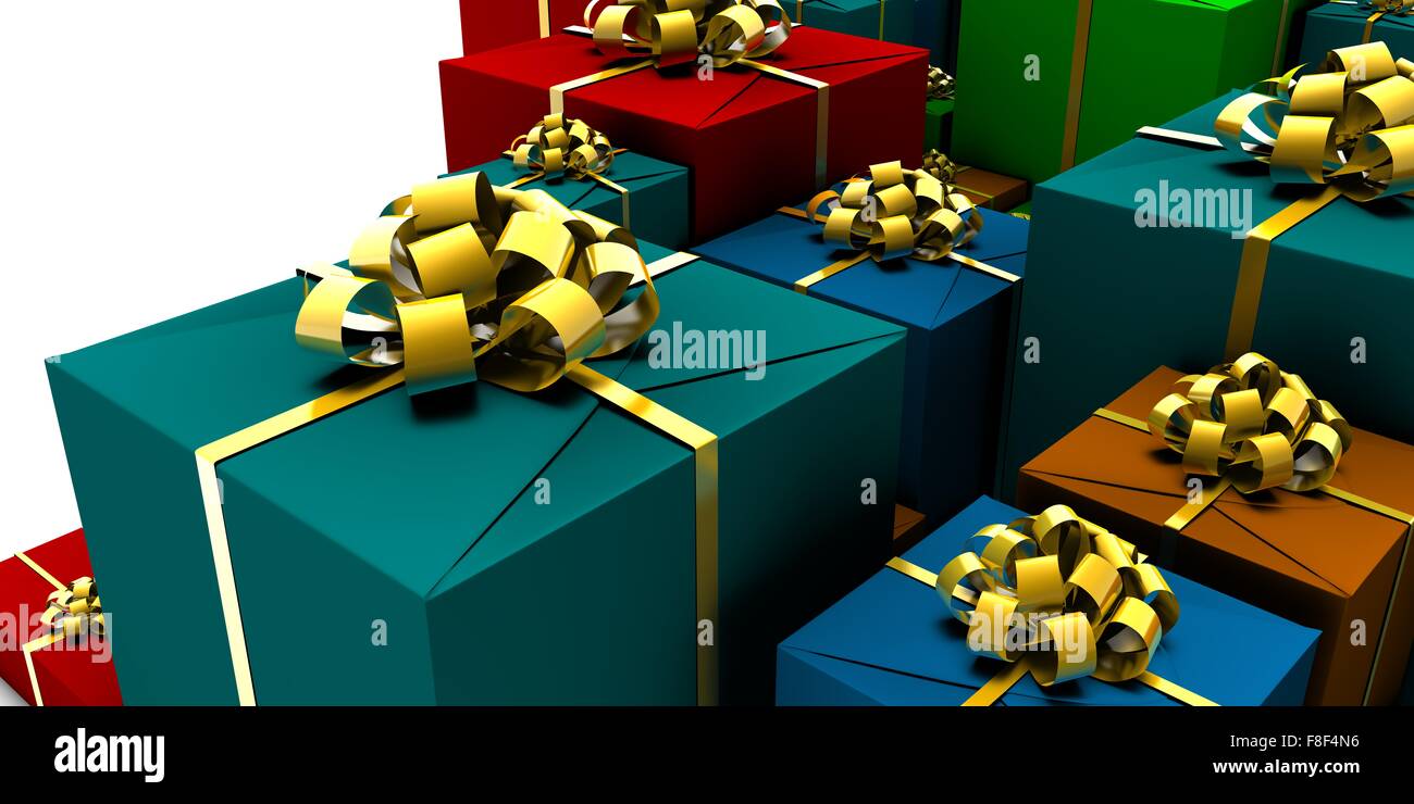 Pile of Presents as an Entire Whole Background Art Stock Photo - Alamy