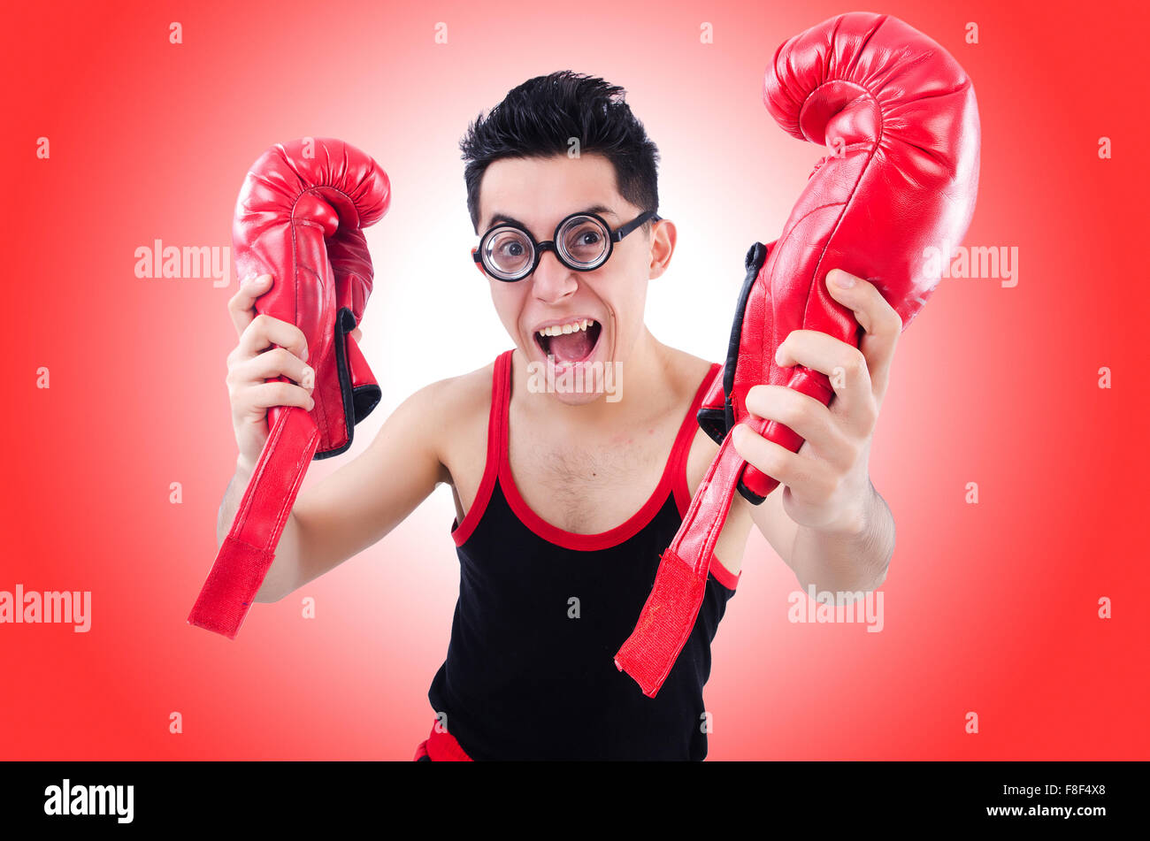 Funny boxer isolated on the white background Stock Photo - Alamy