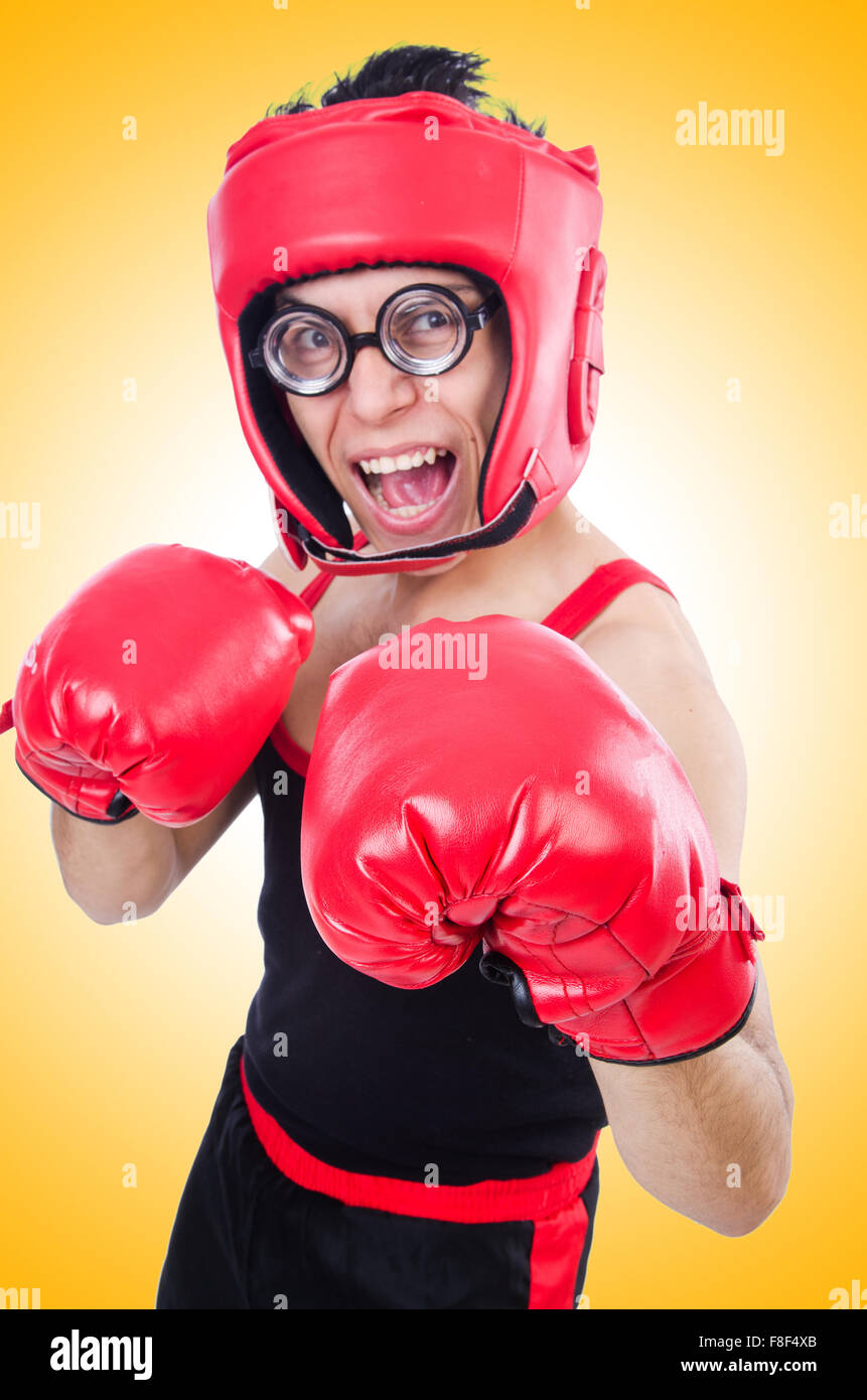 Funny boxer isolated on the white background Stock Photo - Alamy