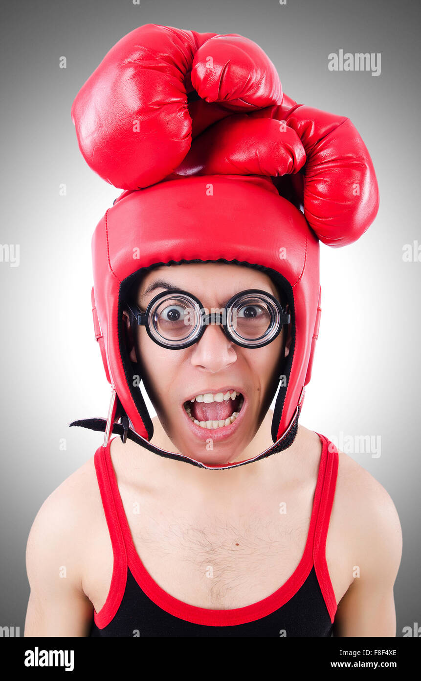 Funny boxer isolated on the white background Stock Photo - Alamy
