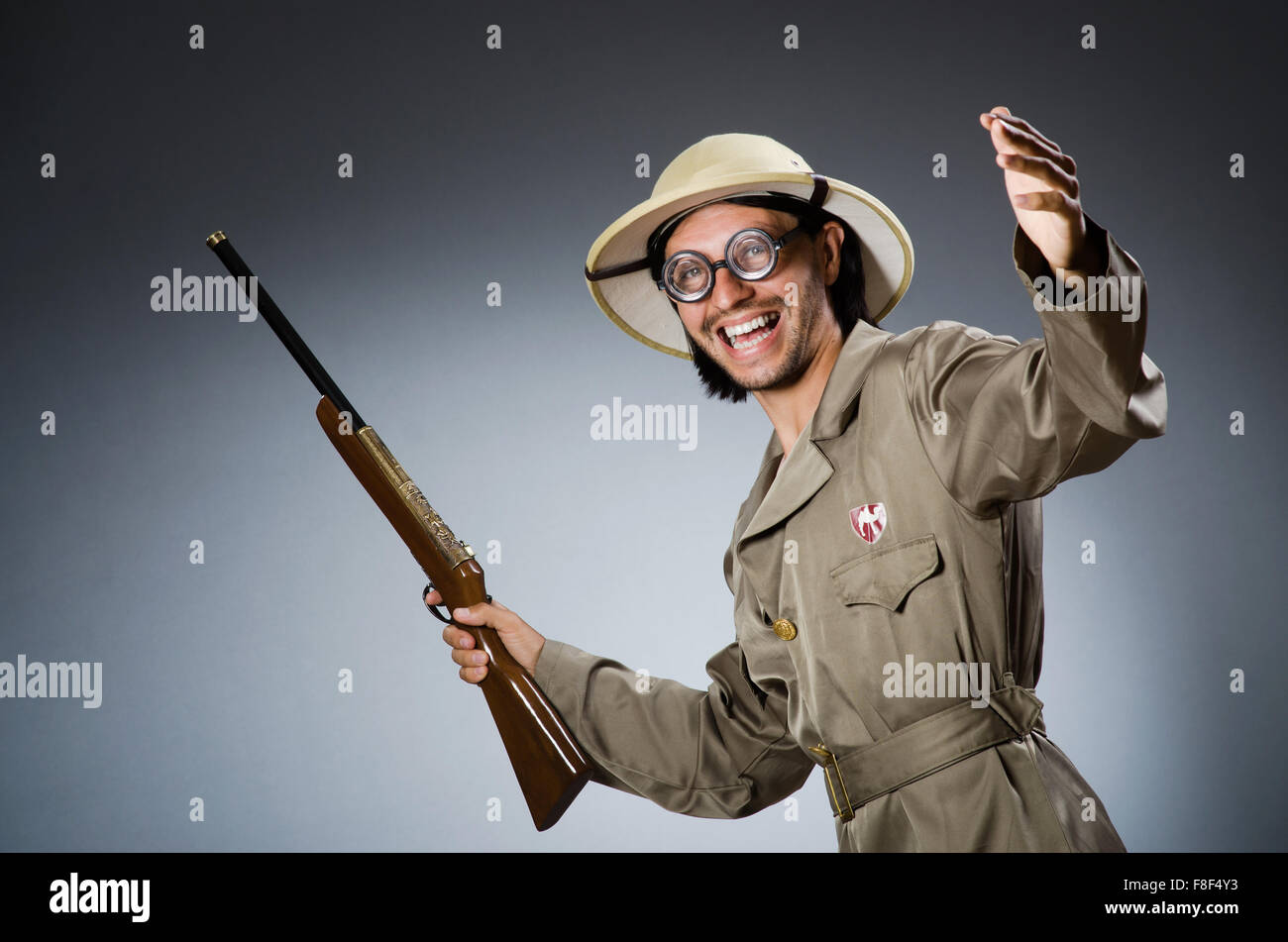 Funny safari hunter rifle hi-res stock photography and images - Alamy