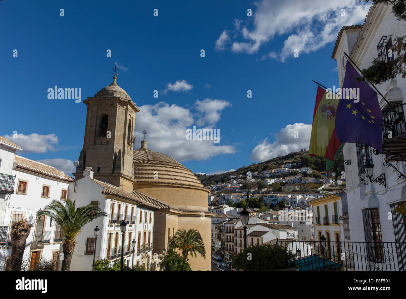 The unique round church in Montefrio in the Province of Granada in ...
