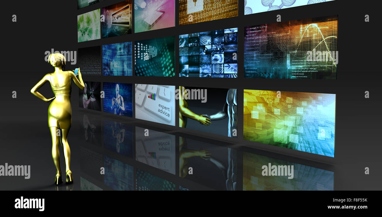 Video Technology Reaching Images and Content Streaming Digital Stock ...