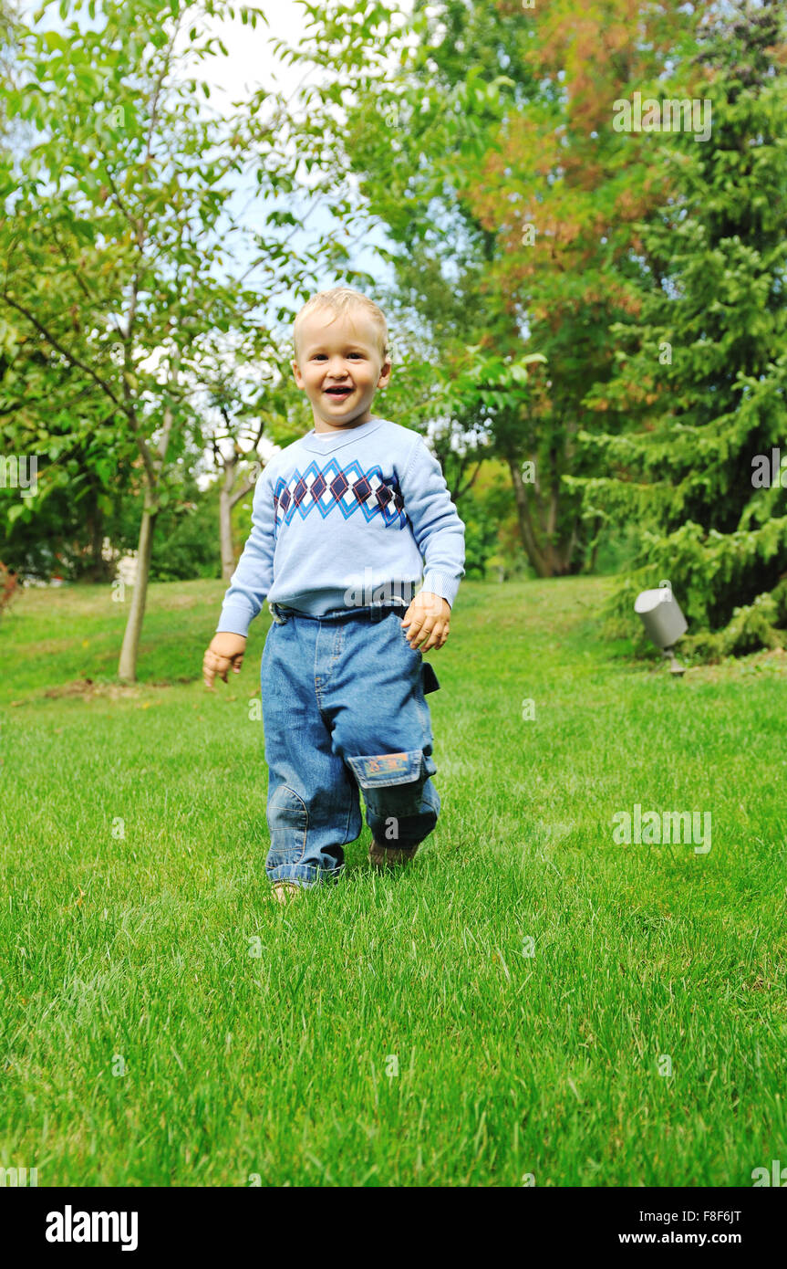 beautiful children posing in fashionable clothing outdoor Stock Photo ...