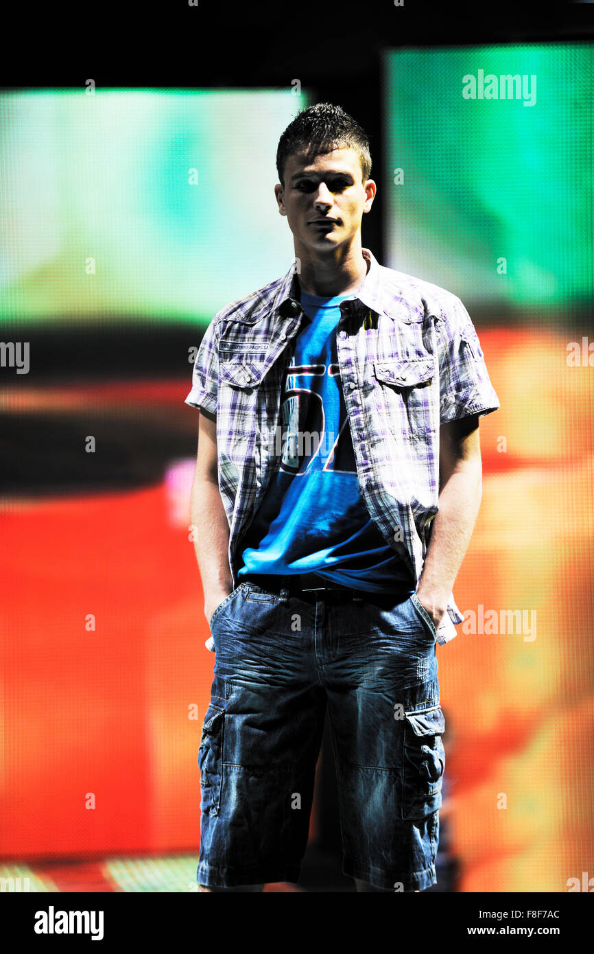 handsome man male model at fashion show stage event Stock Photo - Alamy