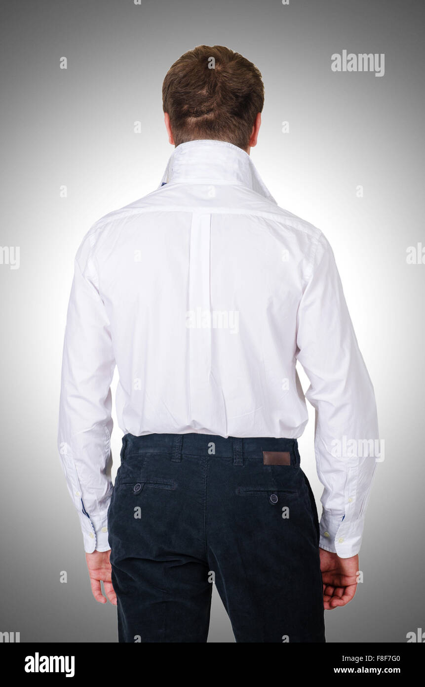 Male model with shirt isolated on white Stock Photo - Alamy