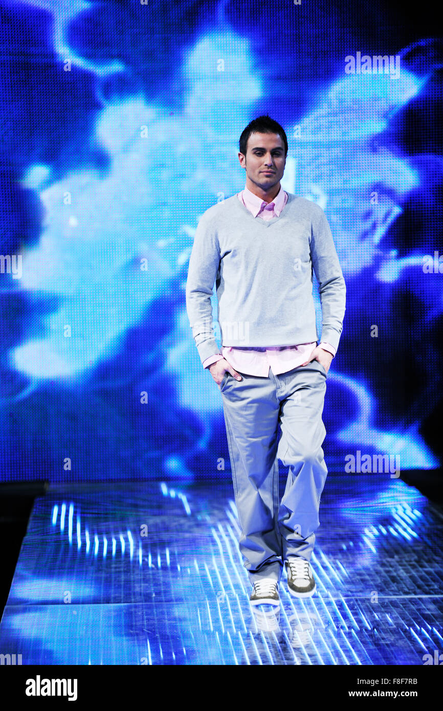 handsome man male model at fashion show stage event Stock Photo - Alamy