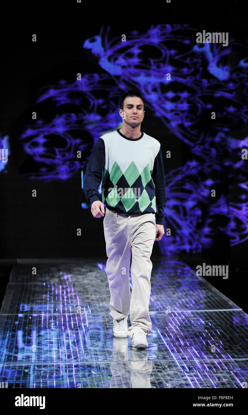 handsome man male model at fashion show stage event Stock Photo - Alamy