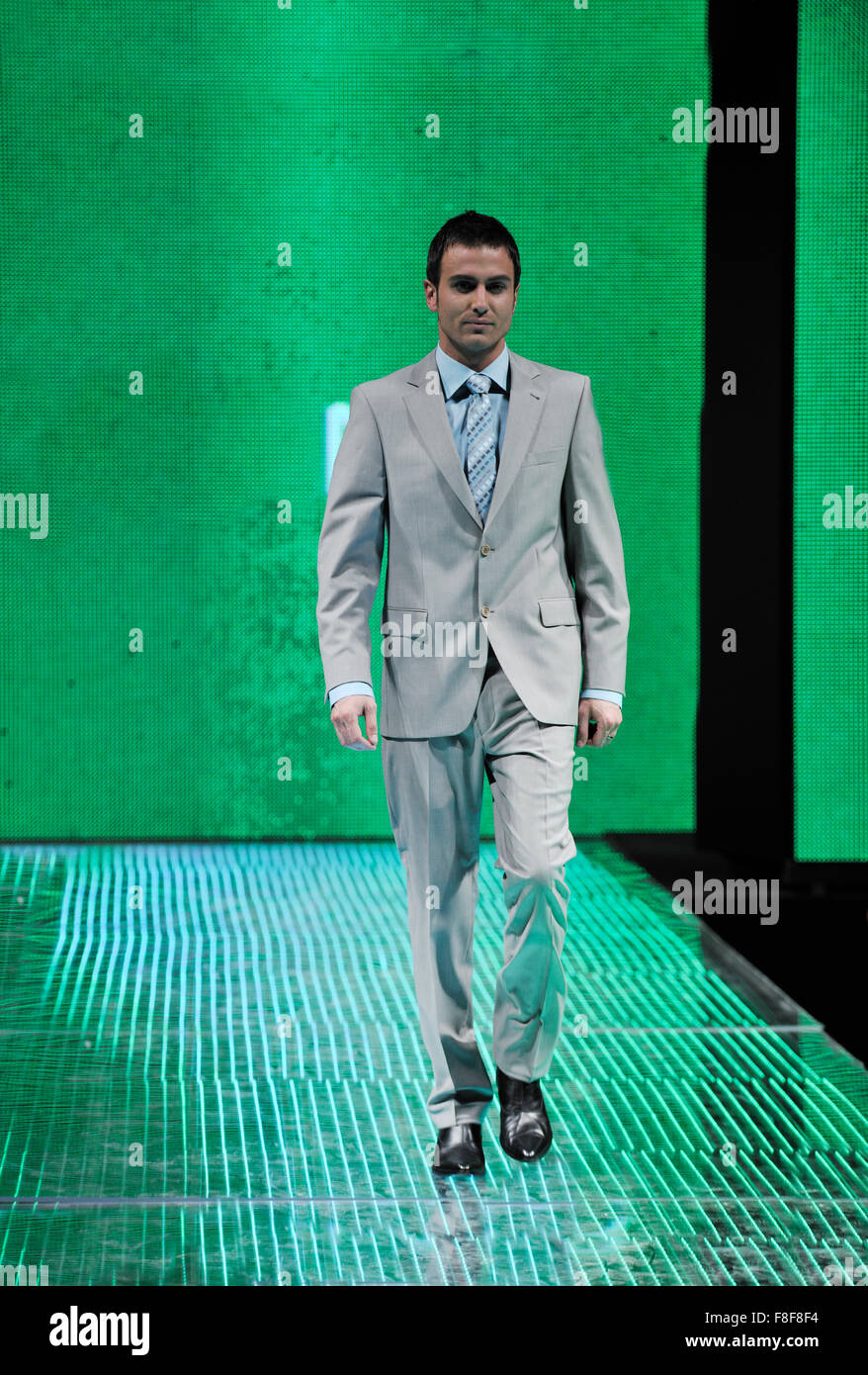handsome man male model at fashion show stage event Stock Photo - Alamy