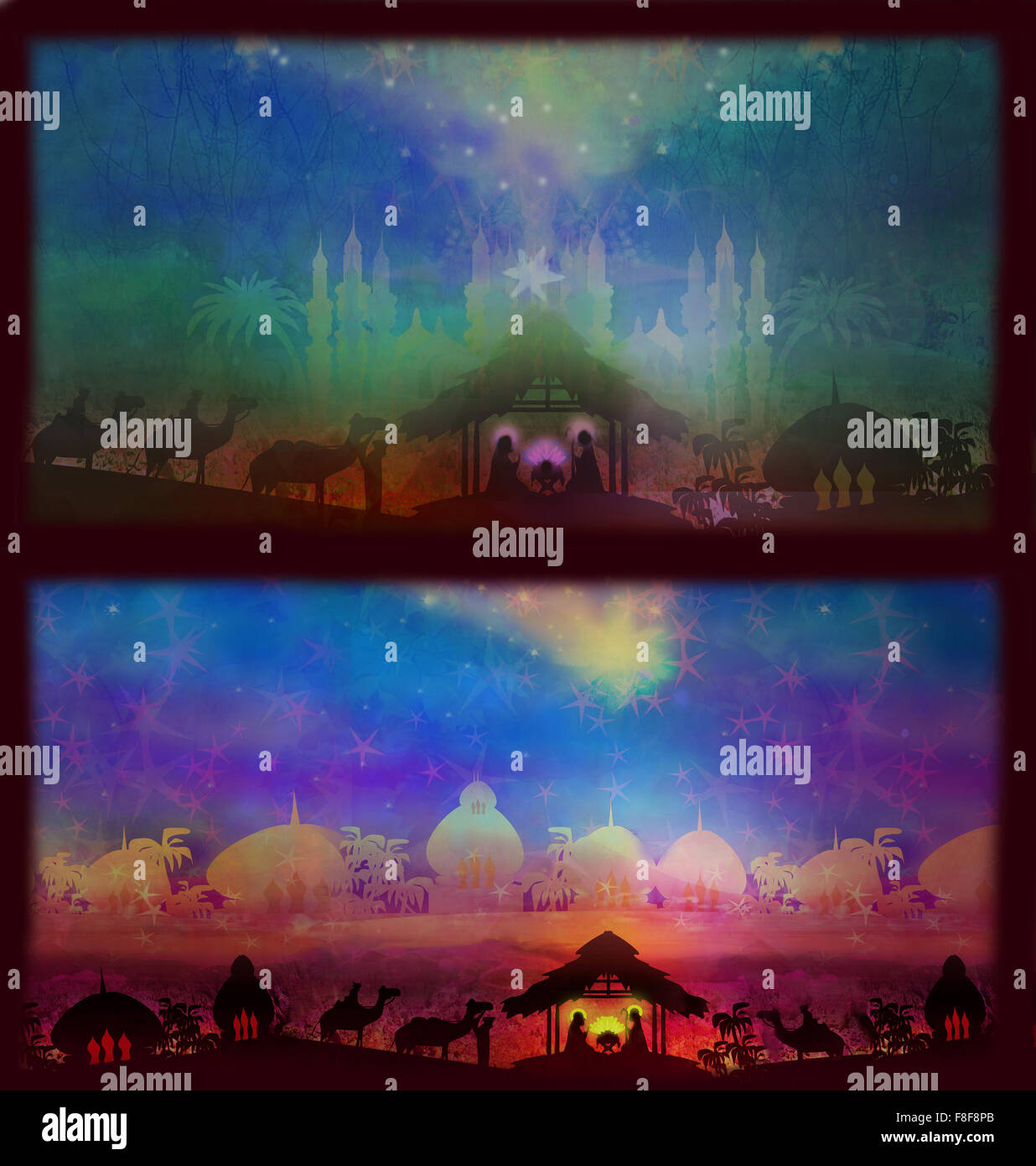 Two Christmas banners - Star of Bethlehem Stock Photo - Alamy