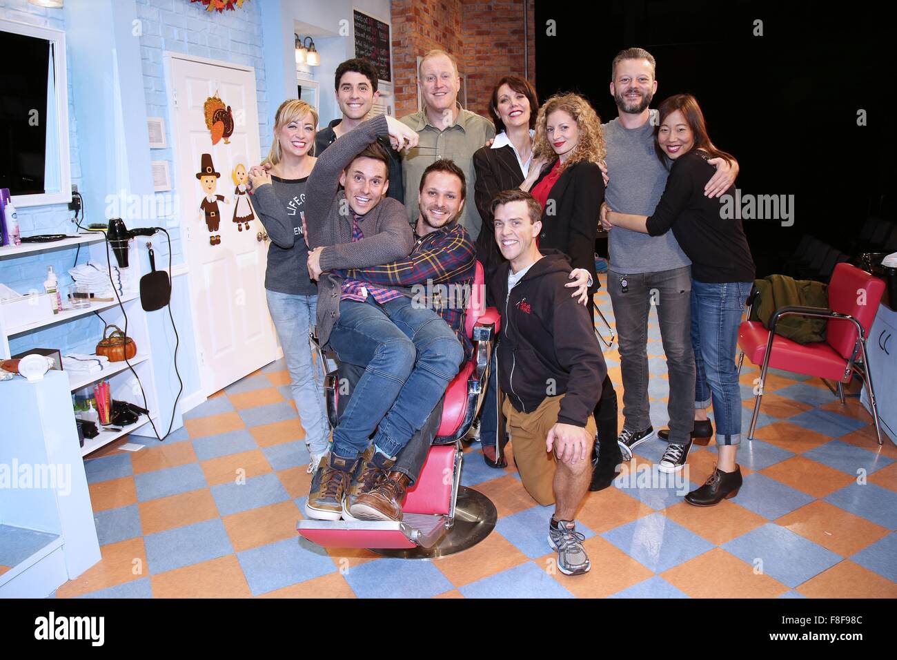 Drew Lachey visits the cast of 'Shear Madness' at the New World Stages ...