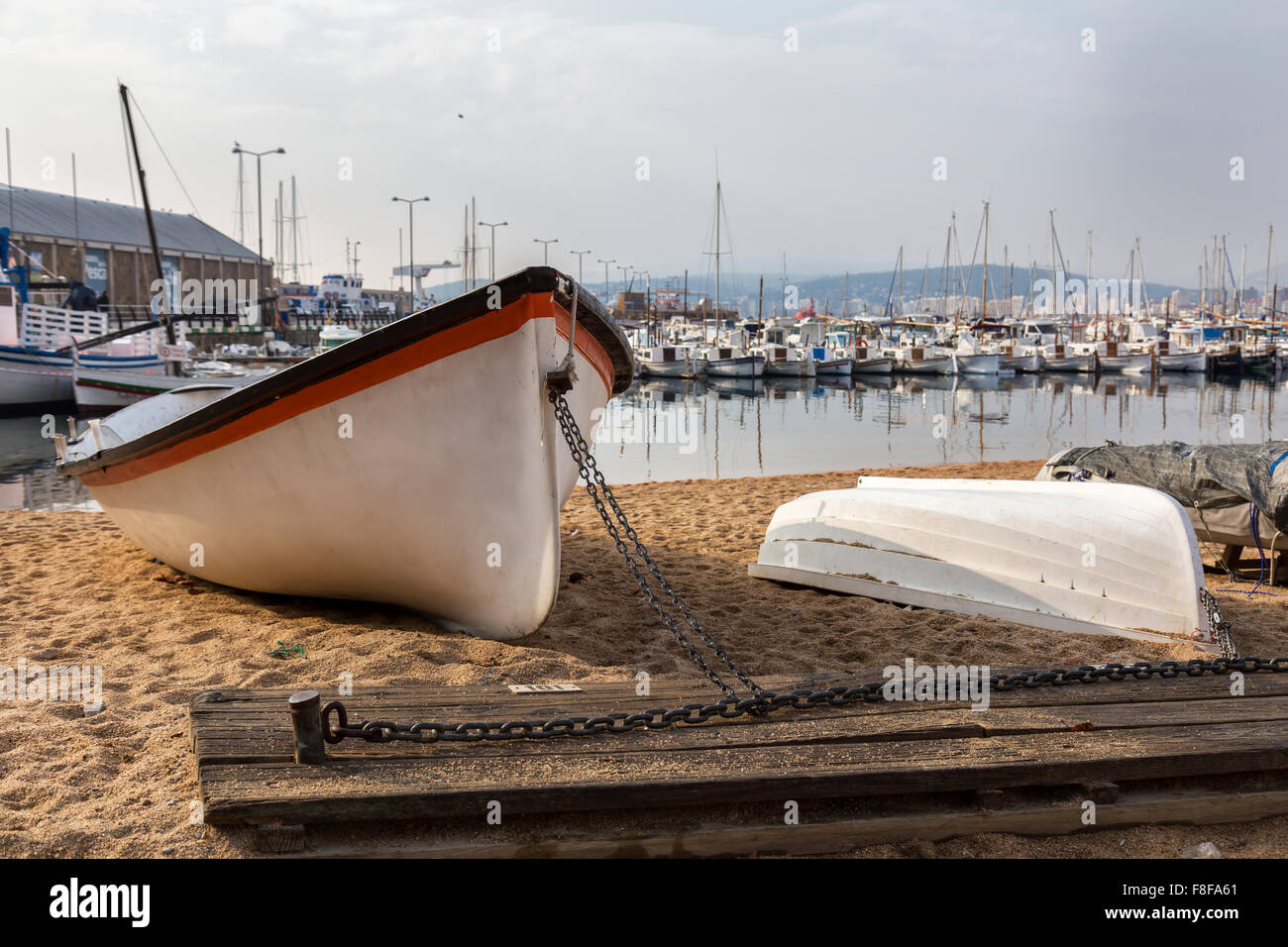 Beautiful Spanish boats in port Stock Photo - Alamy