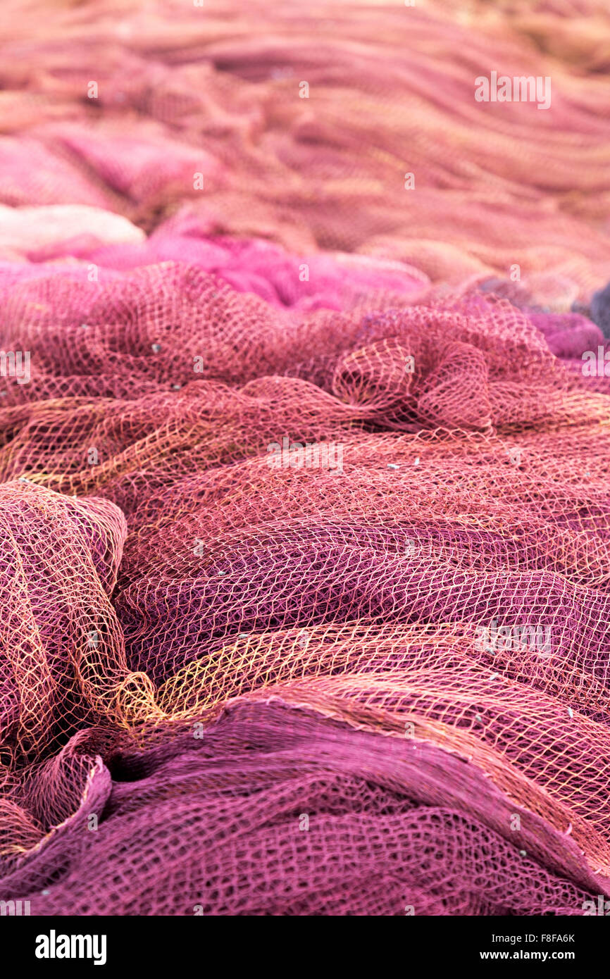 Fishing nets drying after the fishing Stock Photo - Alamy