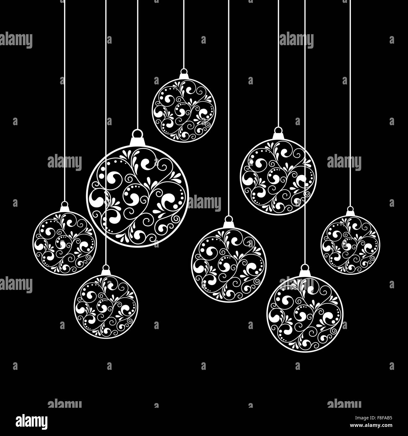Christmas card hanging decoration Black and White Stock Photos & Images ...