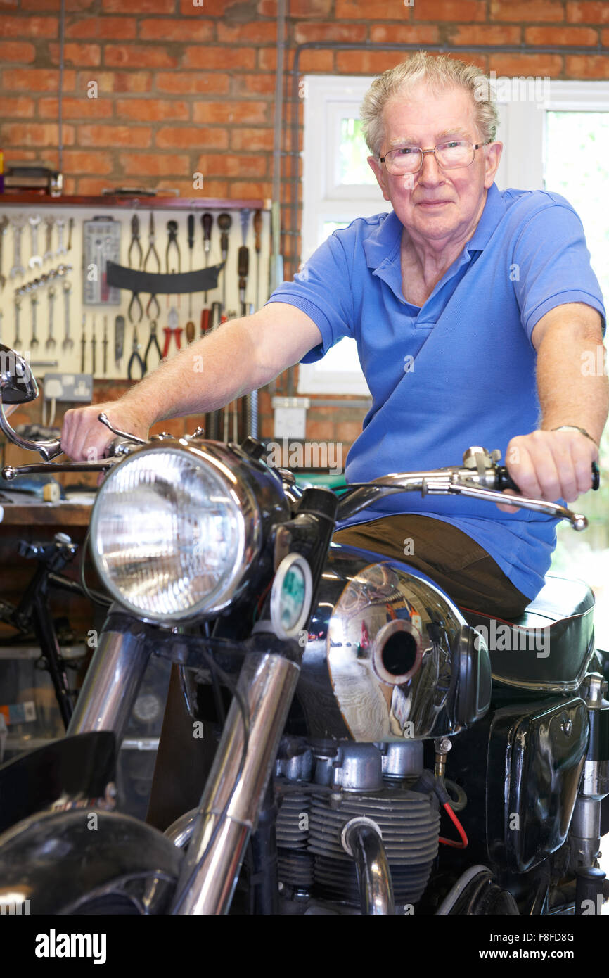 Old man on motorcycle hi-res stock photography and images - Alamy