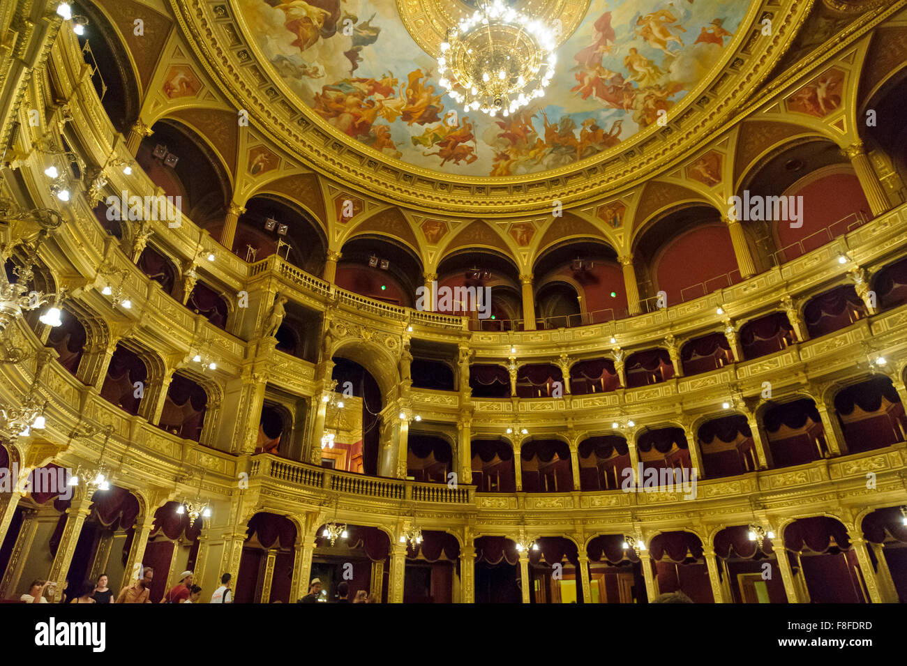The beautiful auditorium of the Hungarian State Opera House in Budapest ...