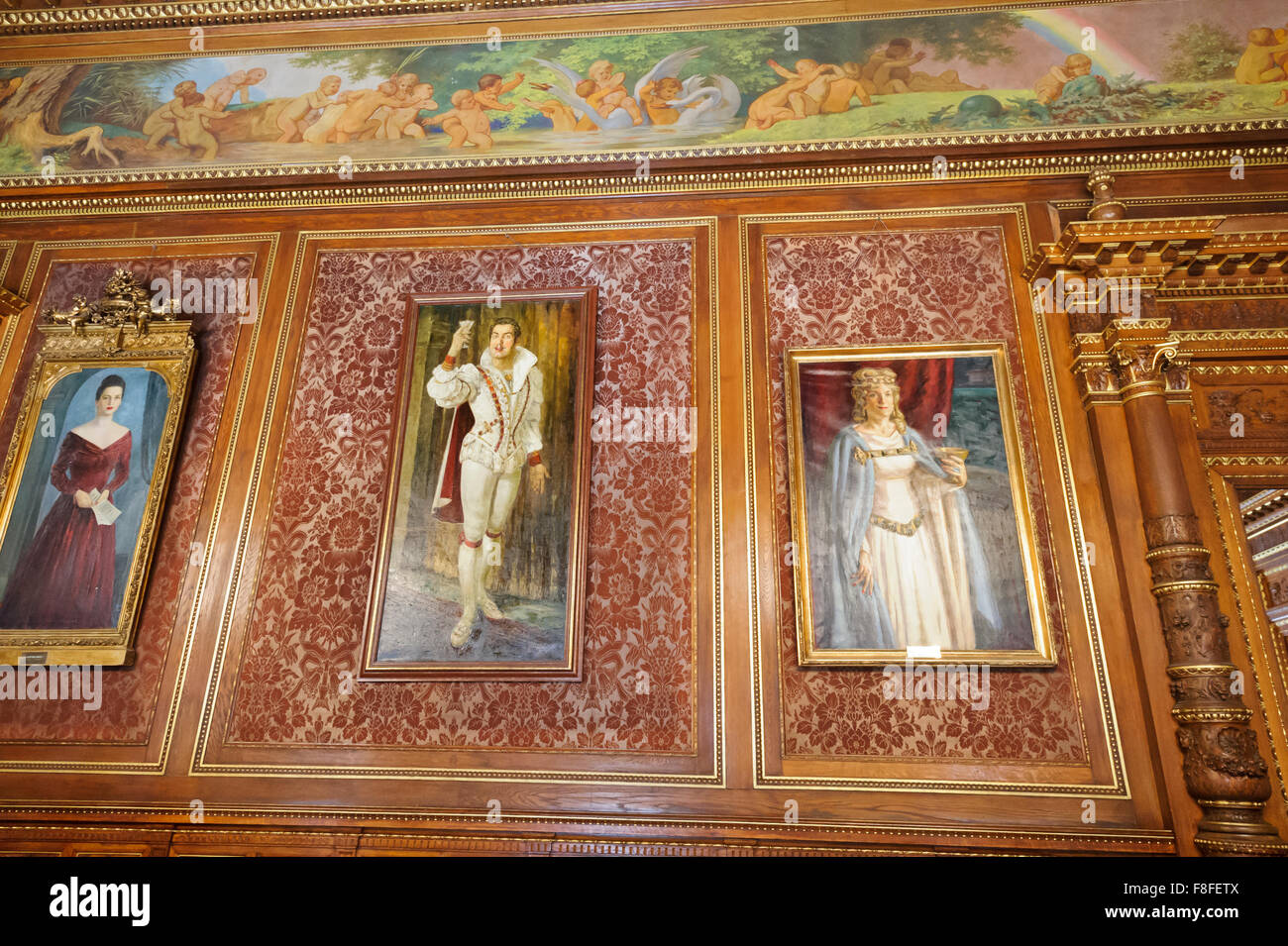 Three beautiful paintings on the wall of one of the rooms in the ...