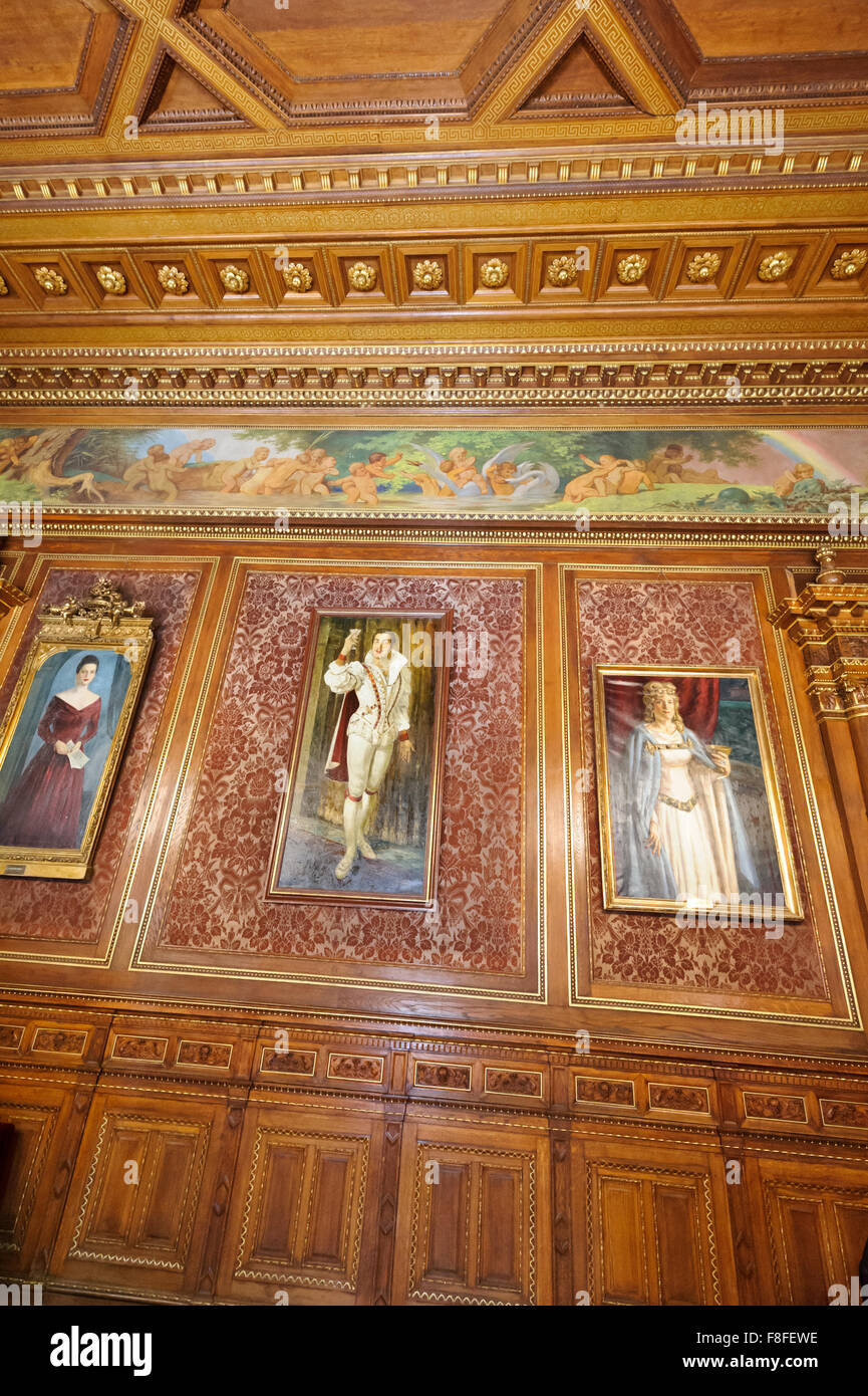 Three beautiful paintings on the wall of one of the rooms in the ...