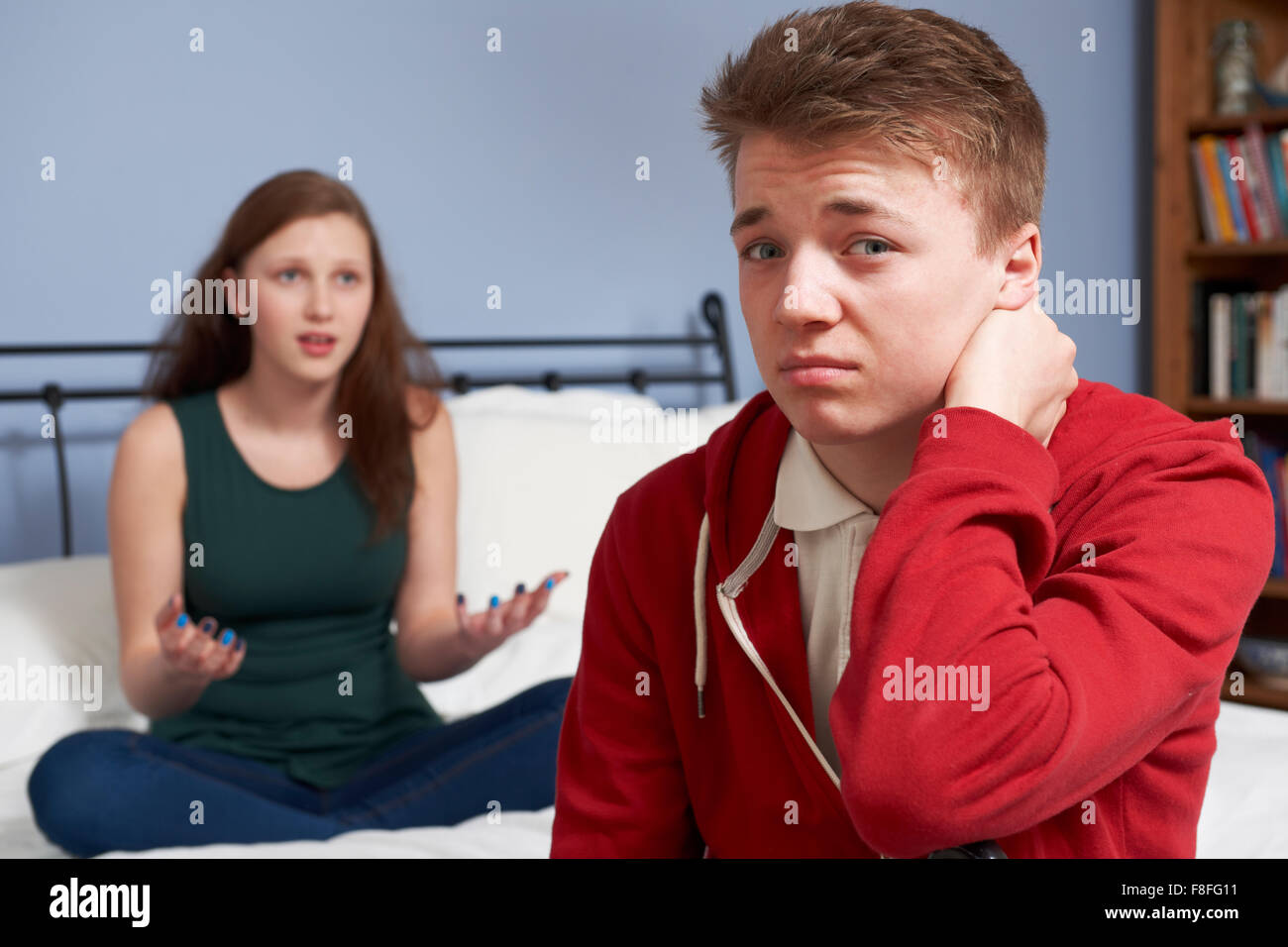 Sad girl talking to boy hi-res stock photography and images - Alamy