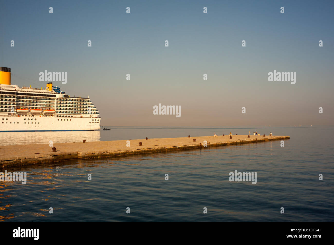 View of cruise ship docked in the molo Audace, Trieste Stock Photo - Alamy