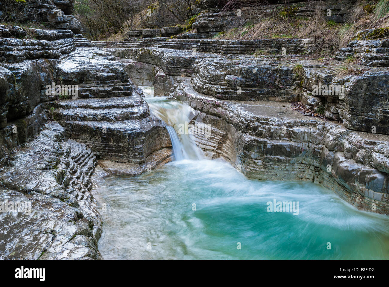 Rock formations near the village of Papingo in Epirus, Greece Stock ...