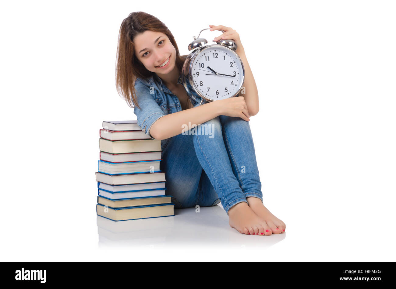 Student girl trying to meet her studying deadlines Stock Photo - Alamy