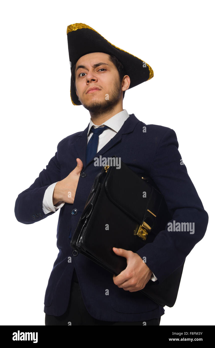 Young captain isolated on white Stock Photo - Alamy