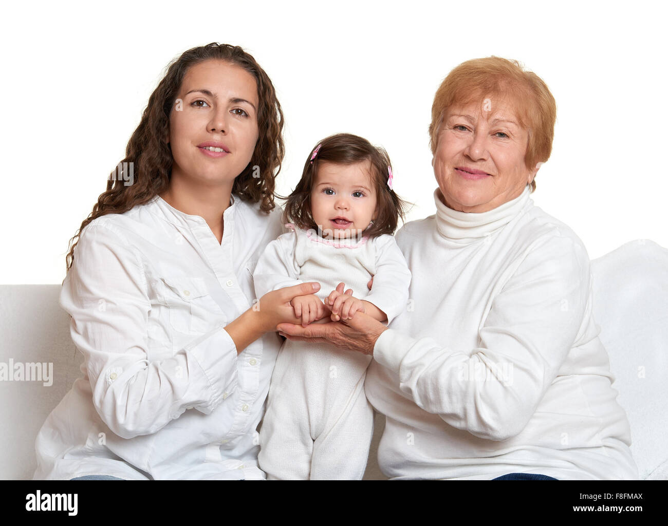 happy family portrait - grandmother, daughter and granddaughter Stock ...